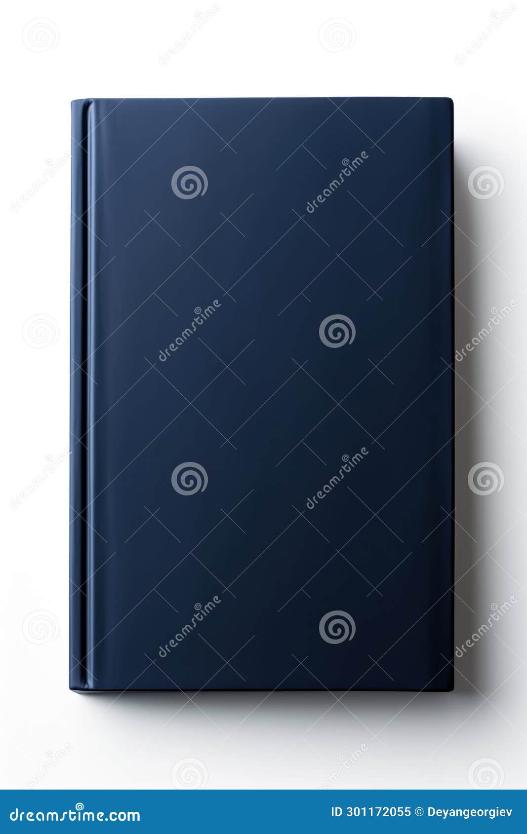 A Dark Blue Book Cover Mockup Isolated on White Background. Stock ...