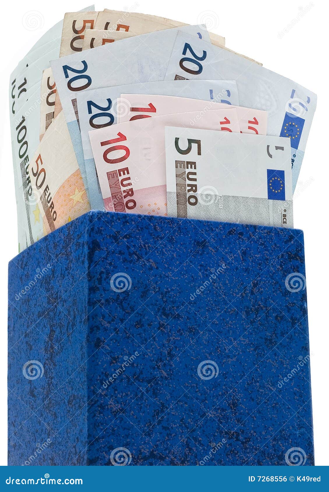 Dark blue box with euros stock photo. Image of birthday - 7268556