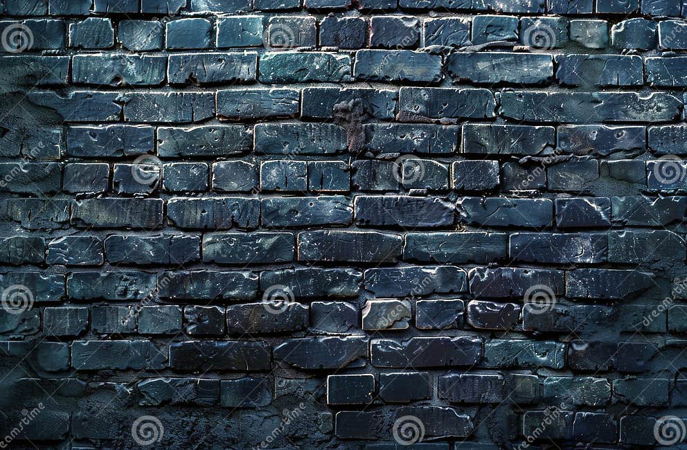 Dark Blue Brick Wall Texture Close Up Stock Image - Image of design ...