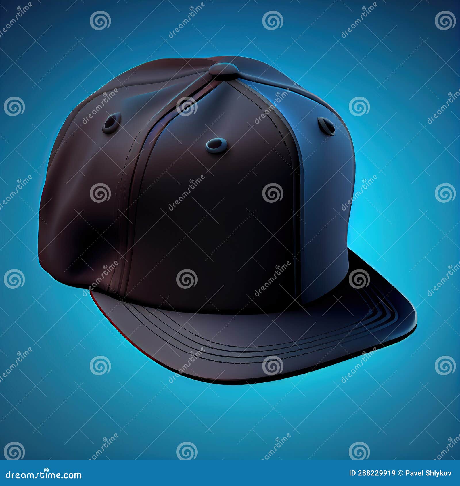 Dark Blue Cap Isolated on Blue Stock Image - Image of casual, empty ...