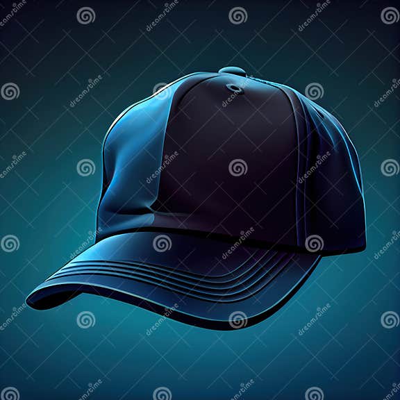 Dark Blue Cap Isolated on Blue Stock Image - Image of clothing, navy ...