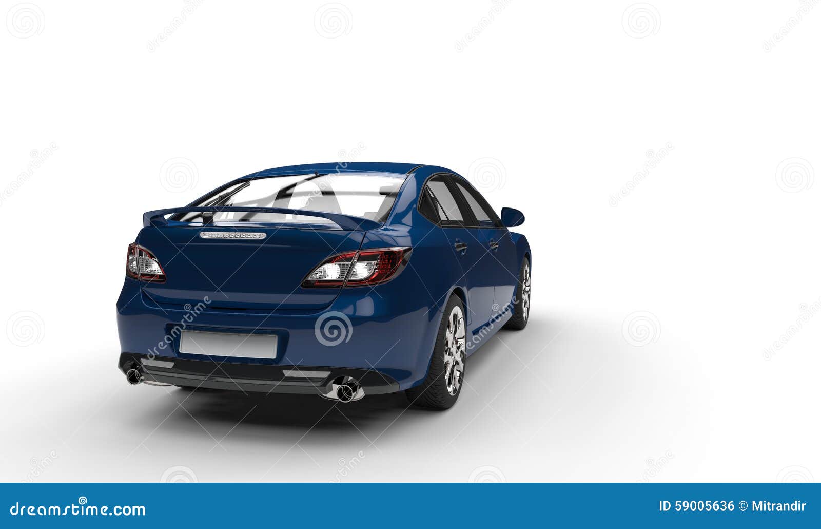 Dark Blue Car - Back View stock illustration. Illustration of drive ...