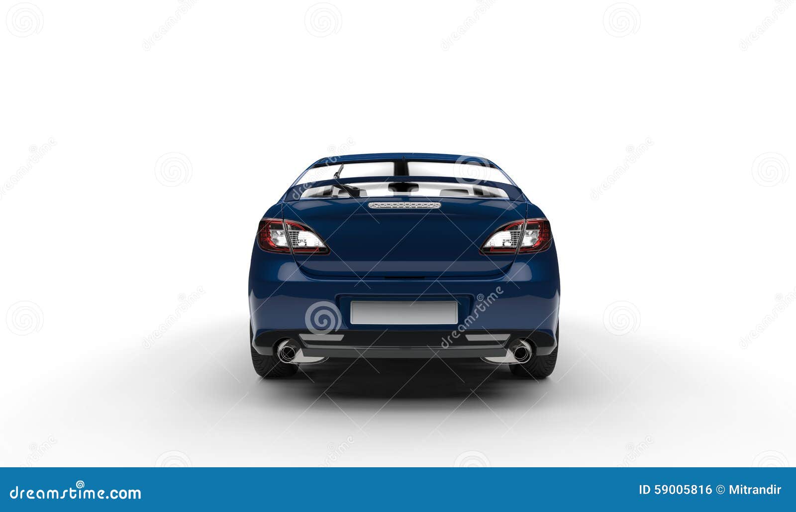 Dark Blue Car - Back View stock illustration. Illustration of modern ...