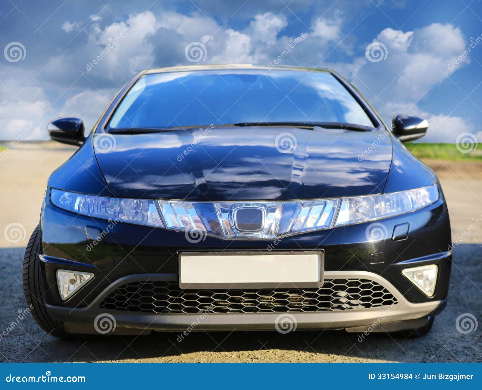Dark blue car front stock photo. Image of compact, grey - 33154984
