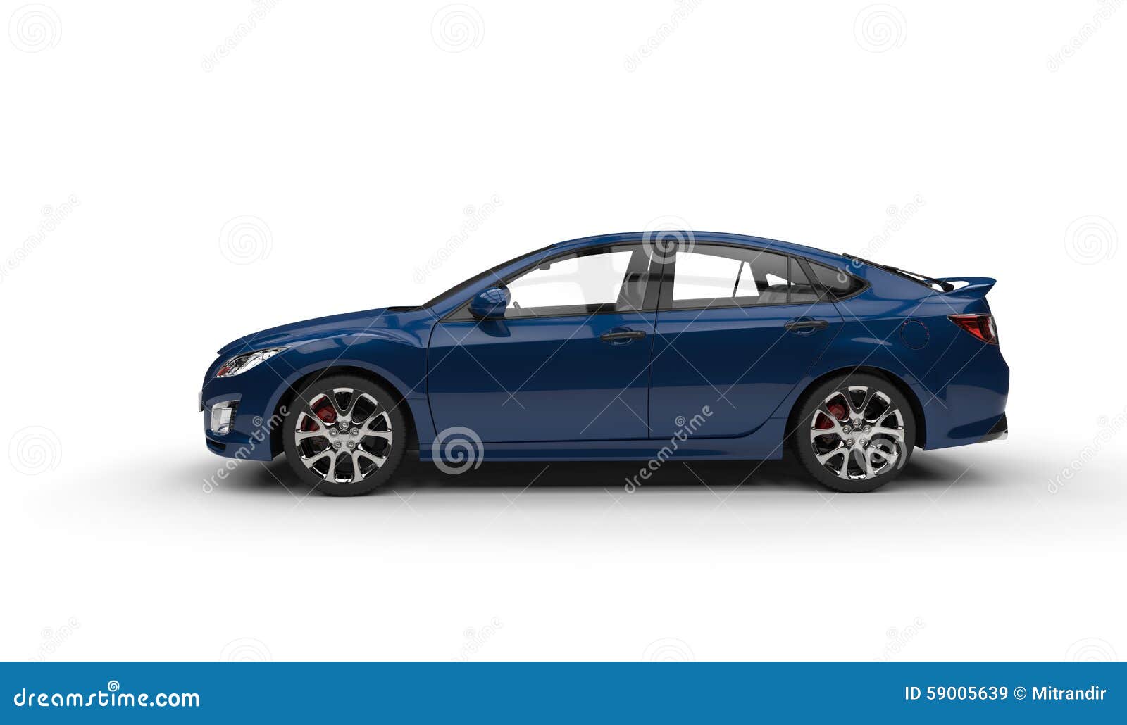 Dark Blue Car - Side View stock illustration. Illustration of ...