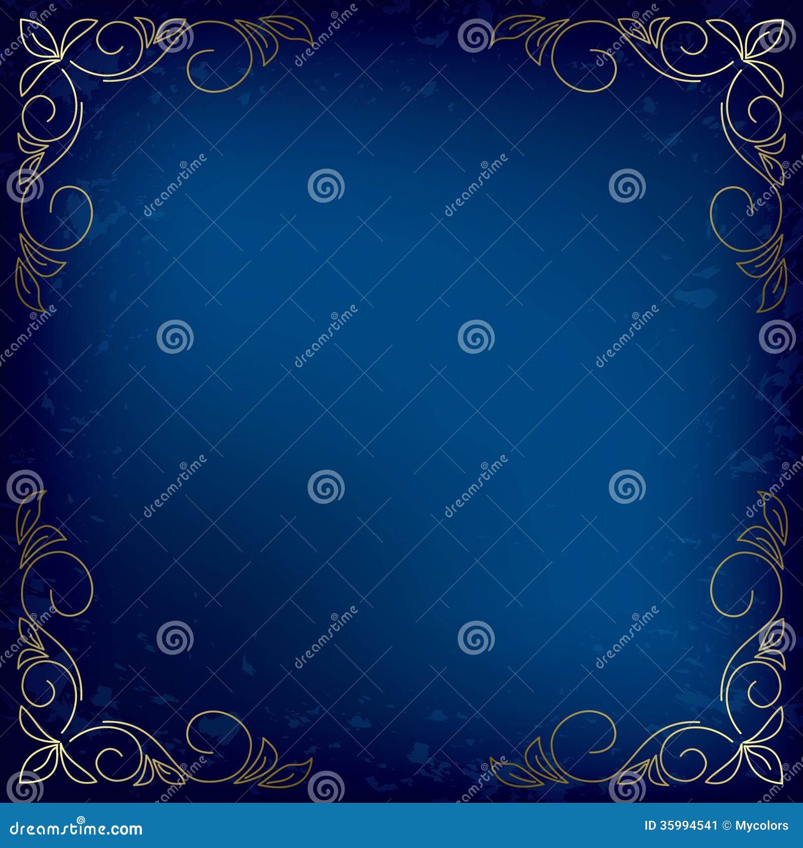 Dark Blue Card with Gold Decor - Vector Stock Vector - Illustration of ...