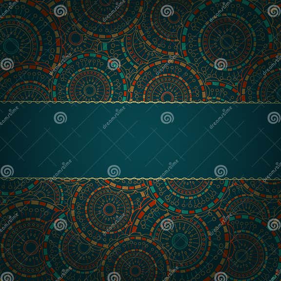 Dark Blue Card with Round Pattern Stock Vector - Illustration of ...