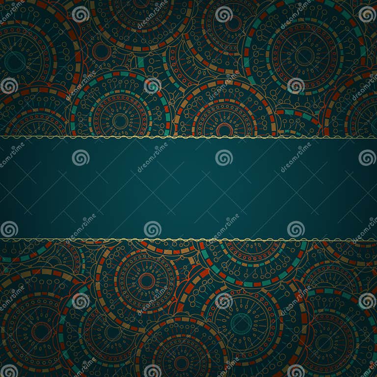 Dark Blue Card with Round Pattern Stock Vector - Illustration of ...