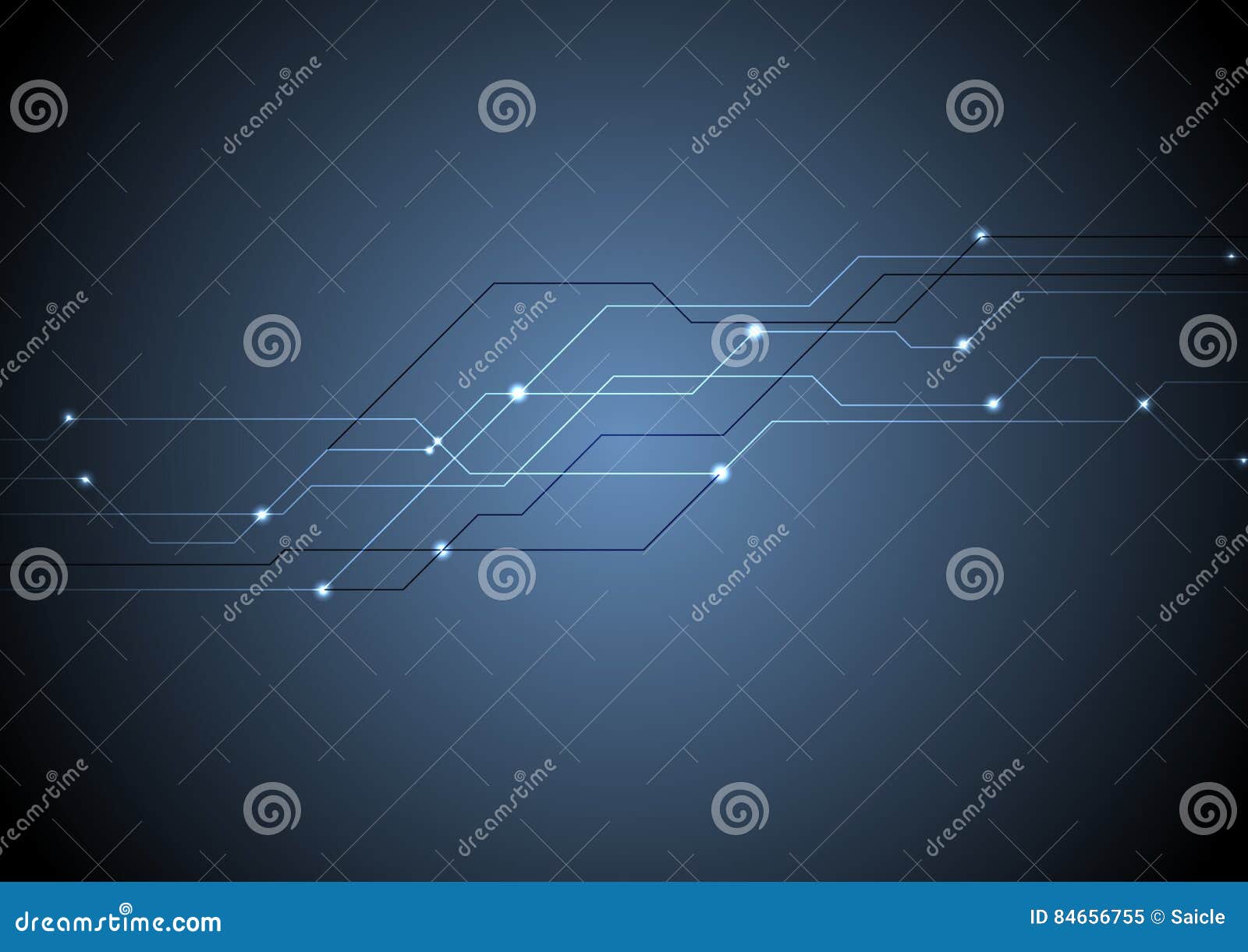 Dark Blue Circuit Board Chip Tech Background Stock Vector ...