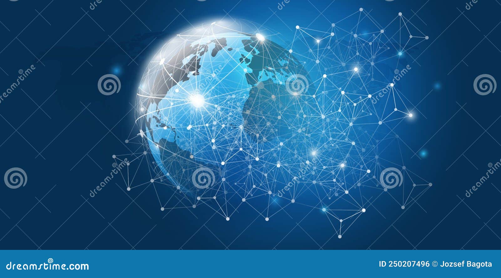 Dark Blue Cloud Computing En Network Concept Met Earth Globe Abstract ...