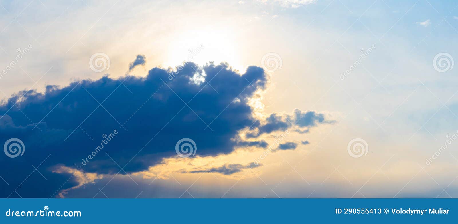 Dark Blue Cloud in the Sky at Sunset Stock Image - Image of nature ...