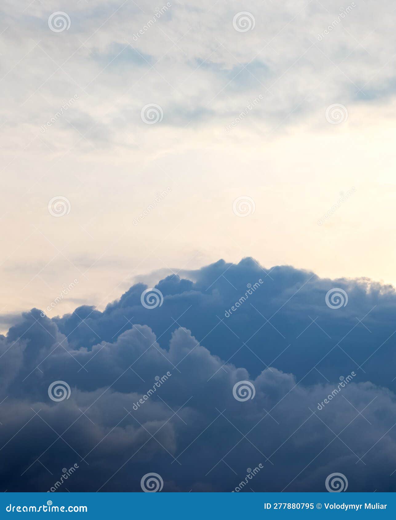 Dark Blue Clouds at the Bottom of a Bright Sky Stock Image - Image of ...