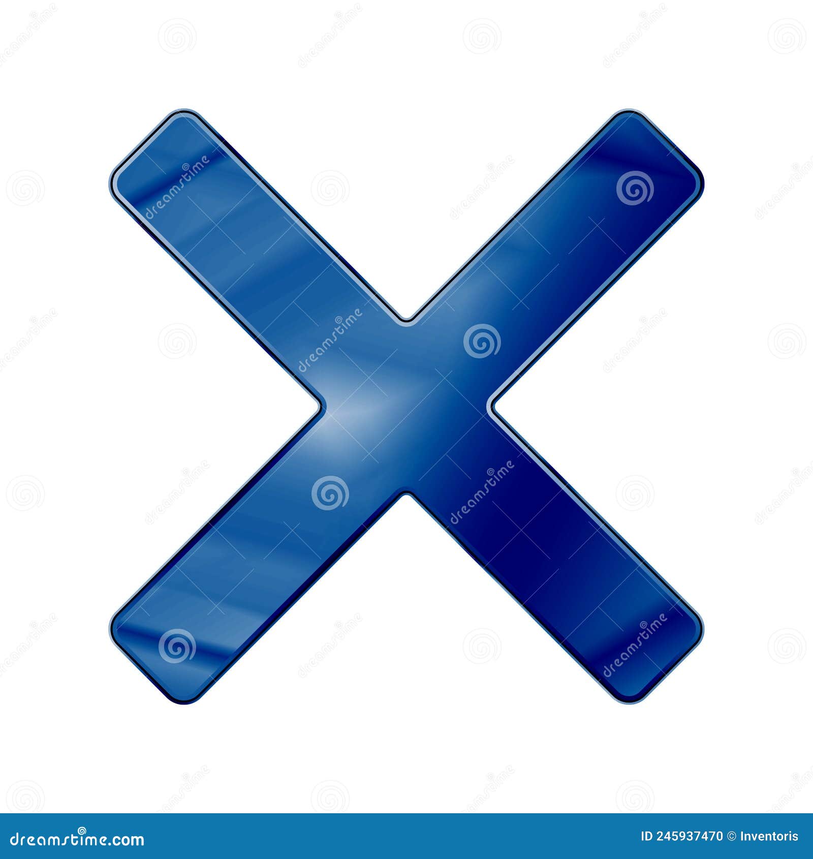 Dark Blue Colored Metal Chrome Web Icon Cancel. Stock Vector ...