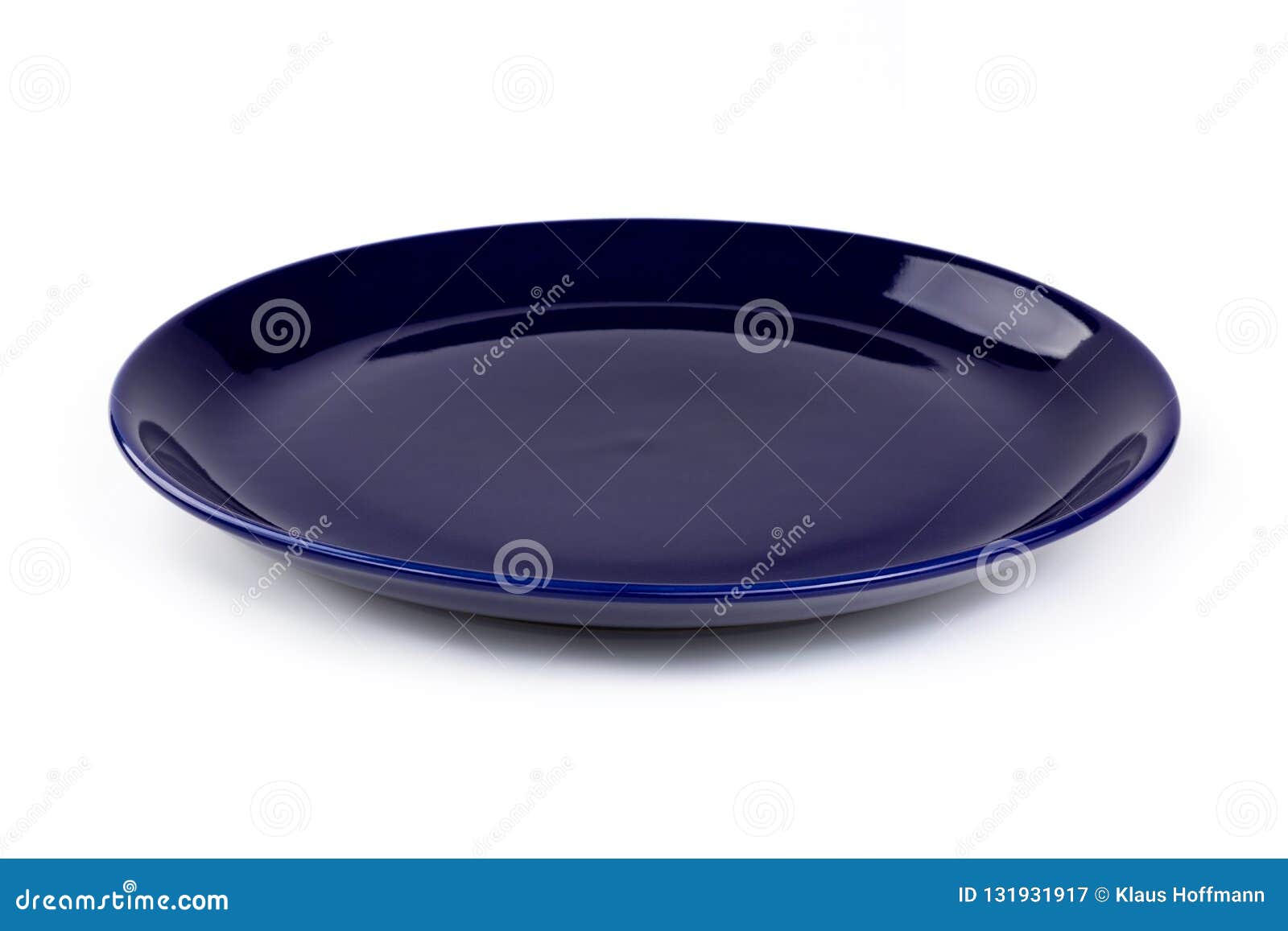 Dark Blue Plate Isolated on White Background Stock Image - Image of ...