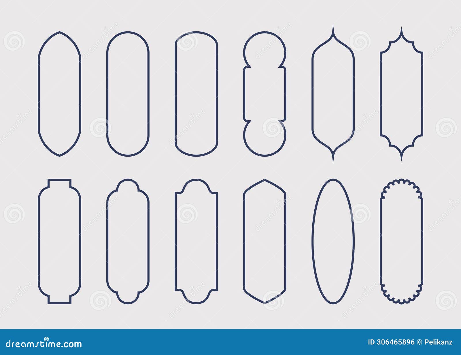 Dark Blue Common Types Of Blank Line Architectural Modern Window Frames ...