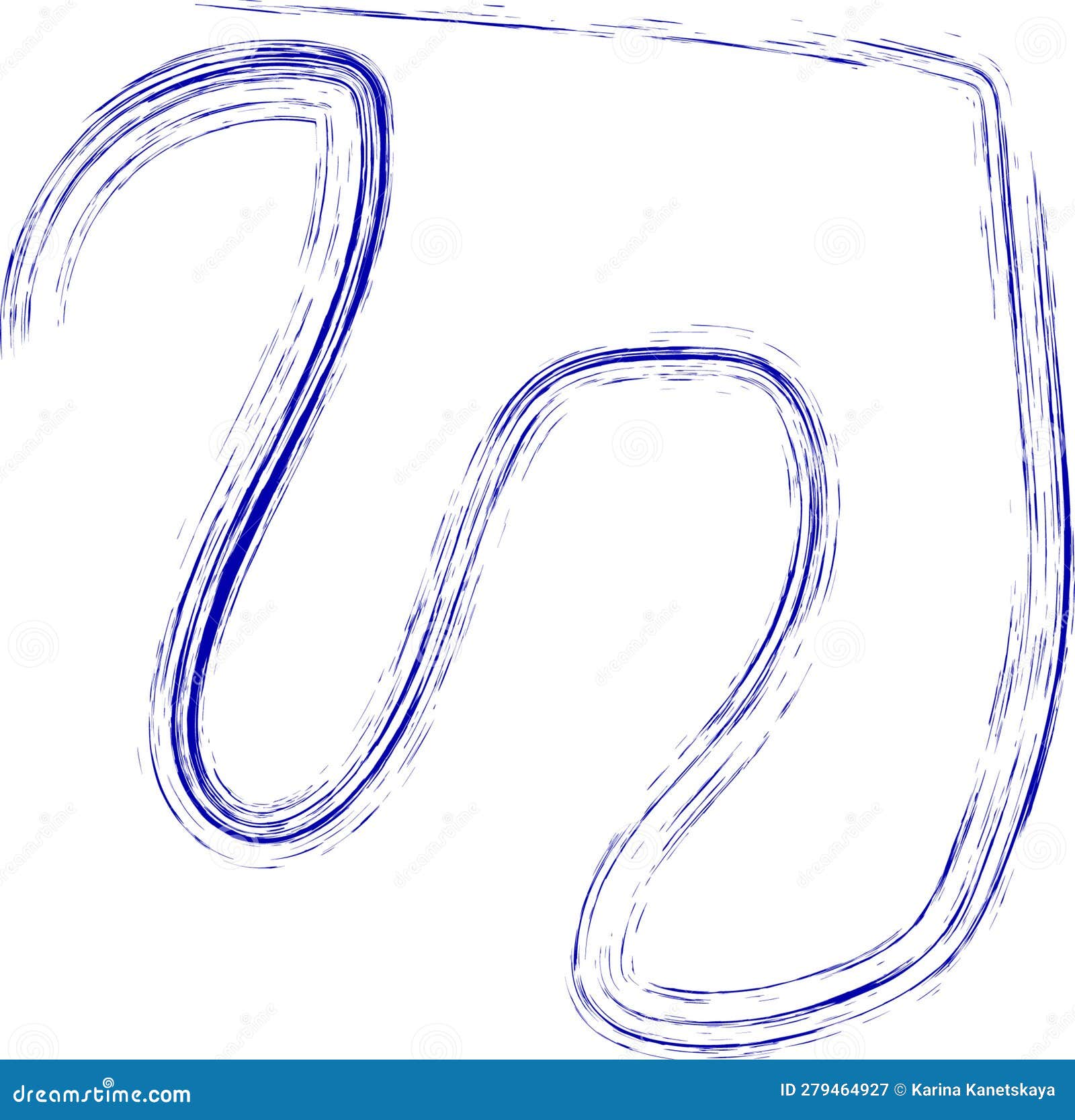 Dark Blue Curved Line on a White Background Stock Vector - Illustration ...