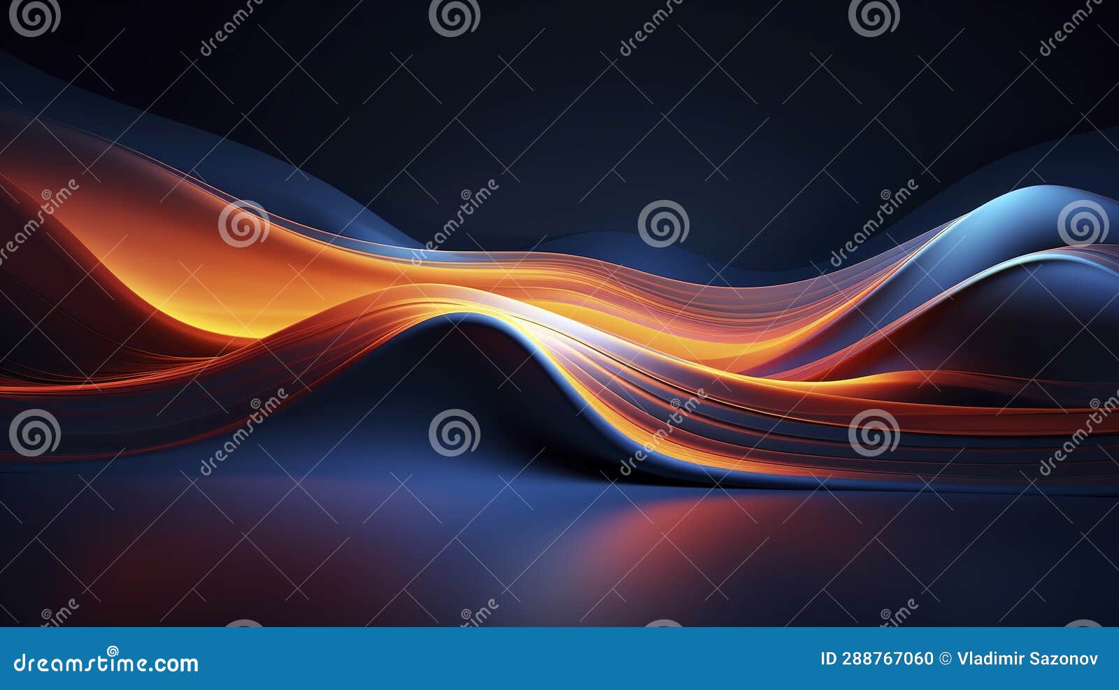 Dark Blue Digital Background and Lava Wave Liquid Shape in Middle ...