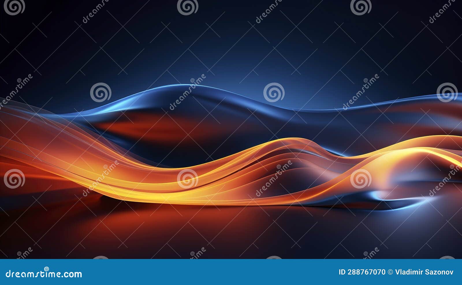 Dark Blue Digital Background and Lava Wave Liquid Shape in Middle ...