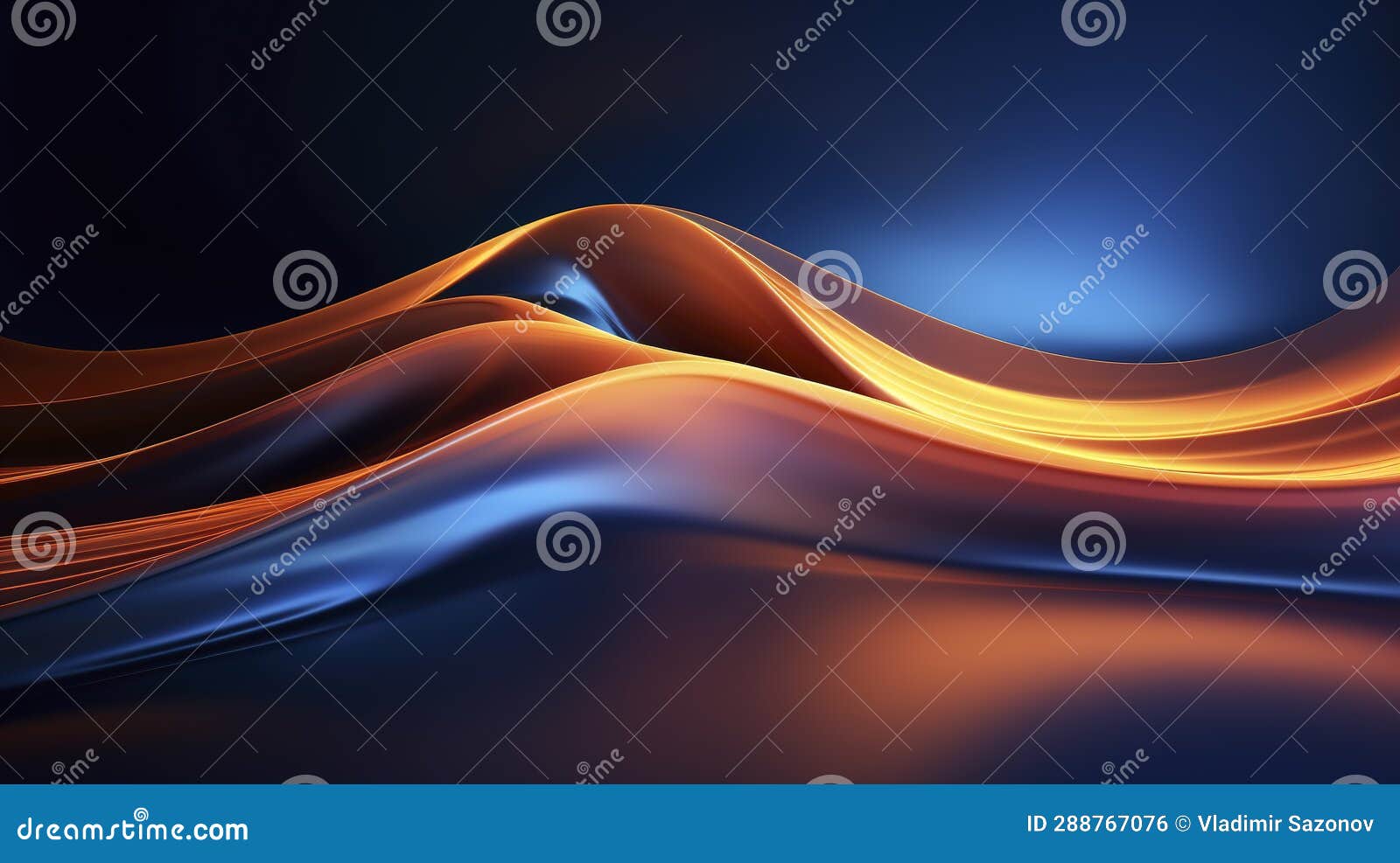 Dark Blue Digital Background and Lava Wave Liquid Shape in Middle ...