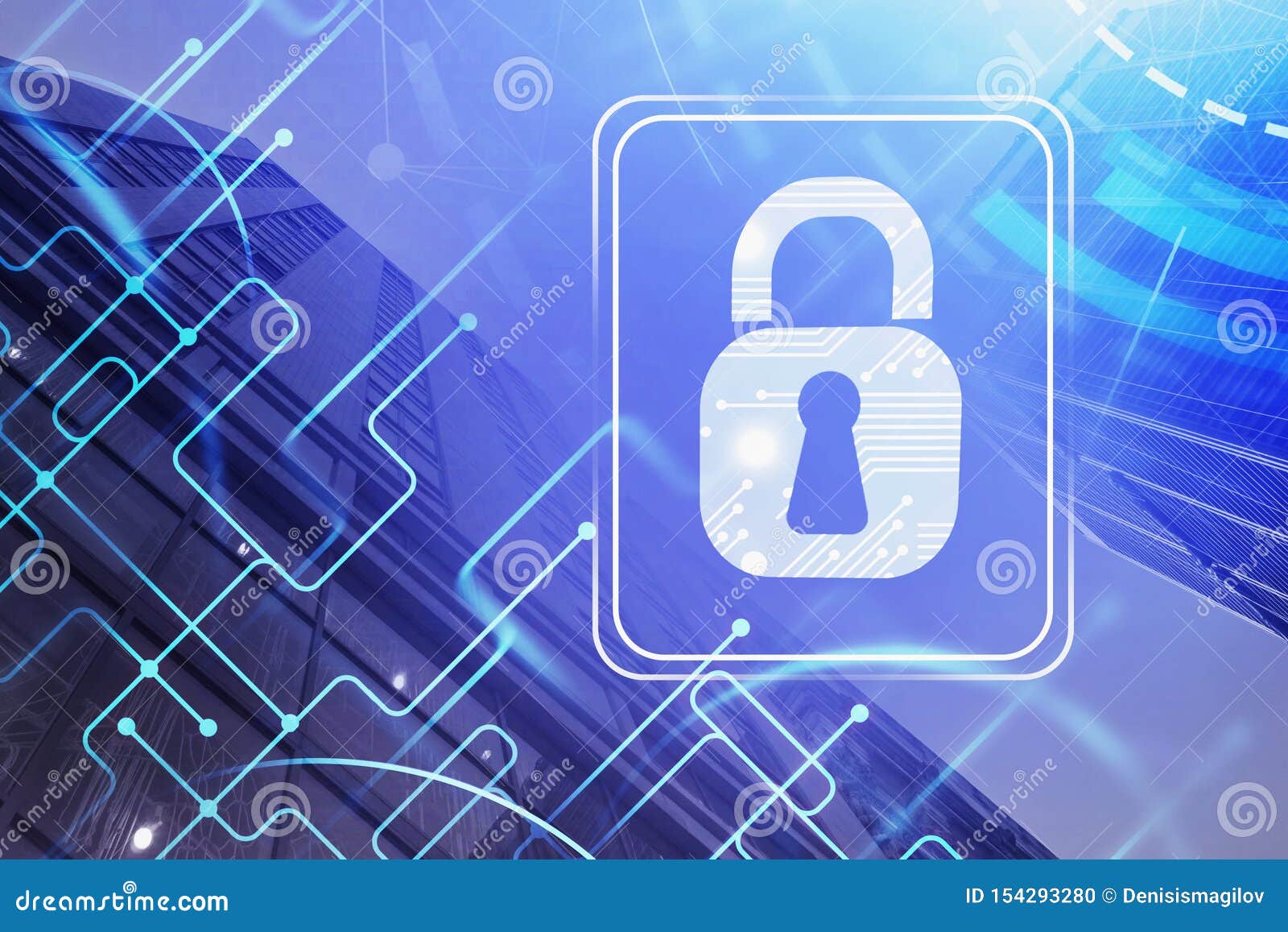 Dark Blue Digital Security Interface Stock Illustration - Illustration ...