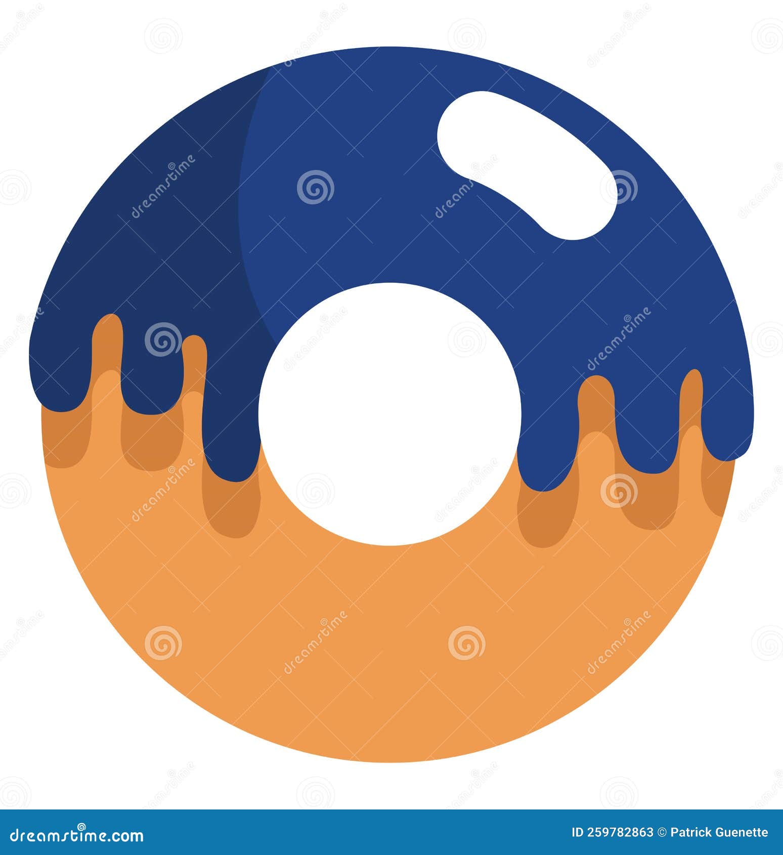 Dark blue donut, icon stock vector. Illustration of round - 259782863