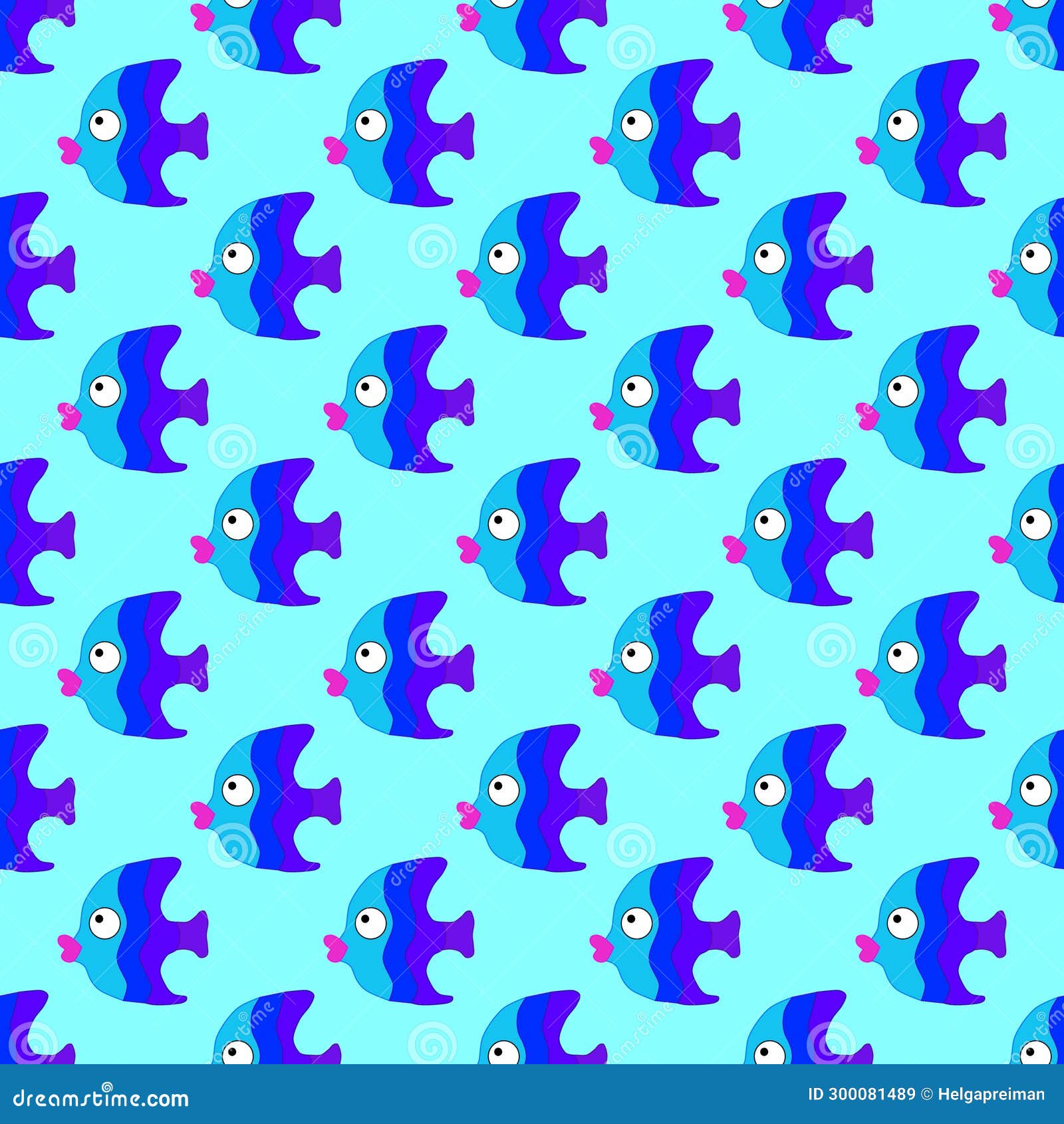 The Dark Blue Fish Seamless Pattern Stock Illustration - Illustration ...