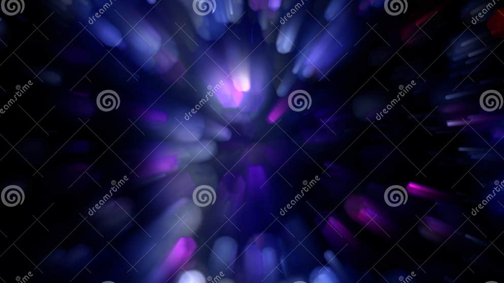 Dark Blue Flickering Volumetric Forms Bokeh Bg - Abstract 3D Rendering Stock Illustration ...
