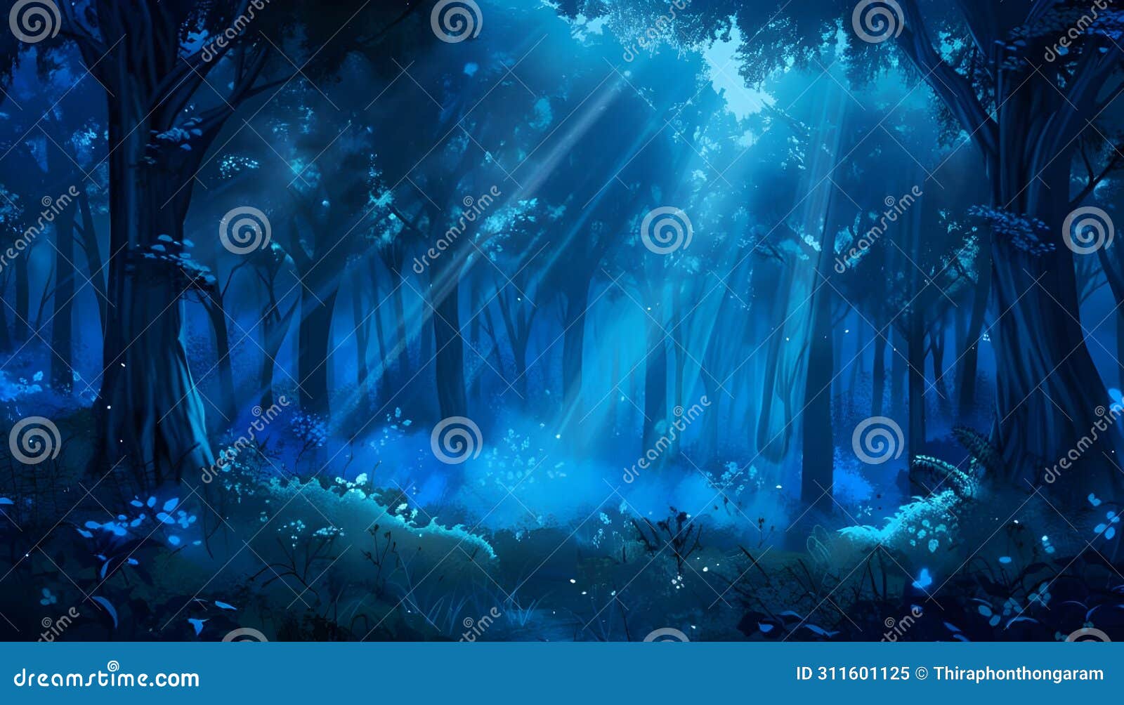 Dark blue forest stock illustration. Illustration of wood - 311601125