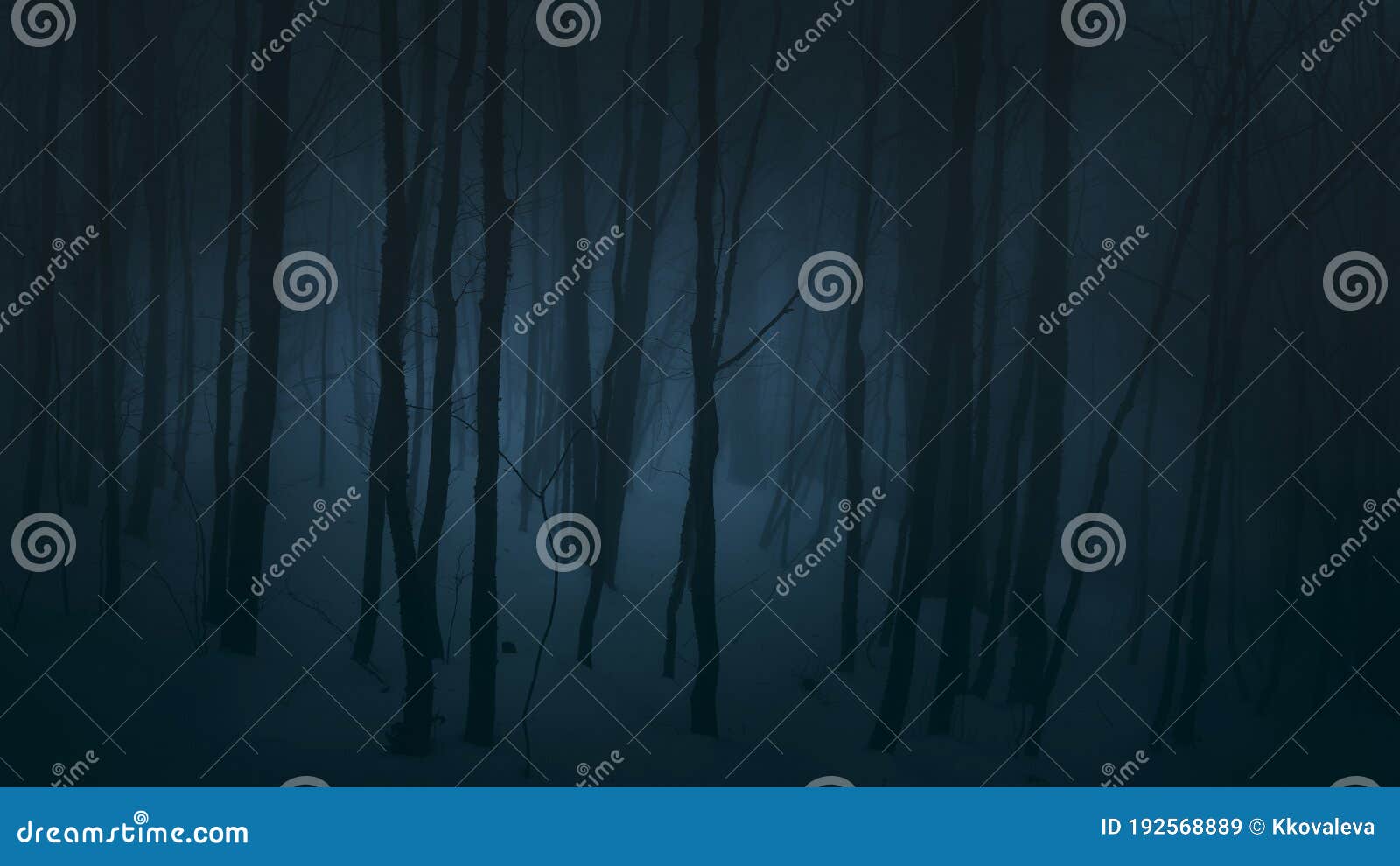 Dark Blue Forest. Scary Image Stock Image - Image of environment ...