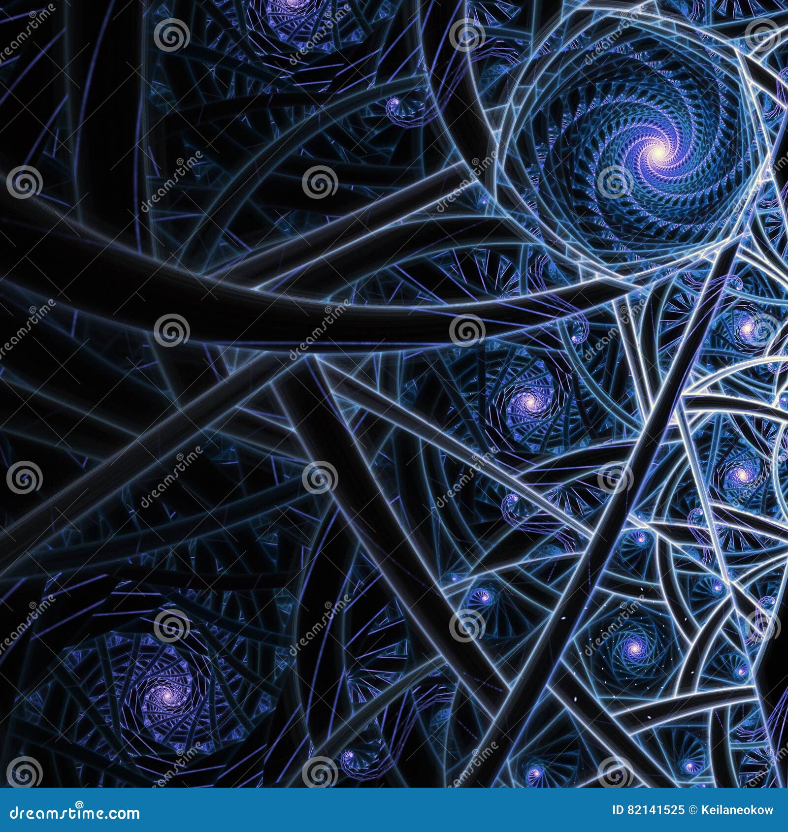 Dark Blue Fractal Spiral Pattern Stock Illustration - Illustration of ...