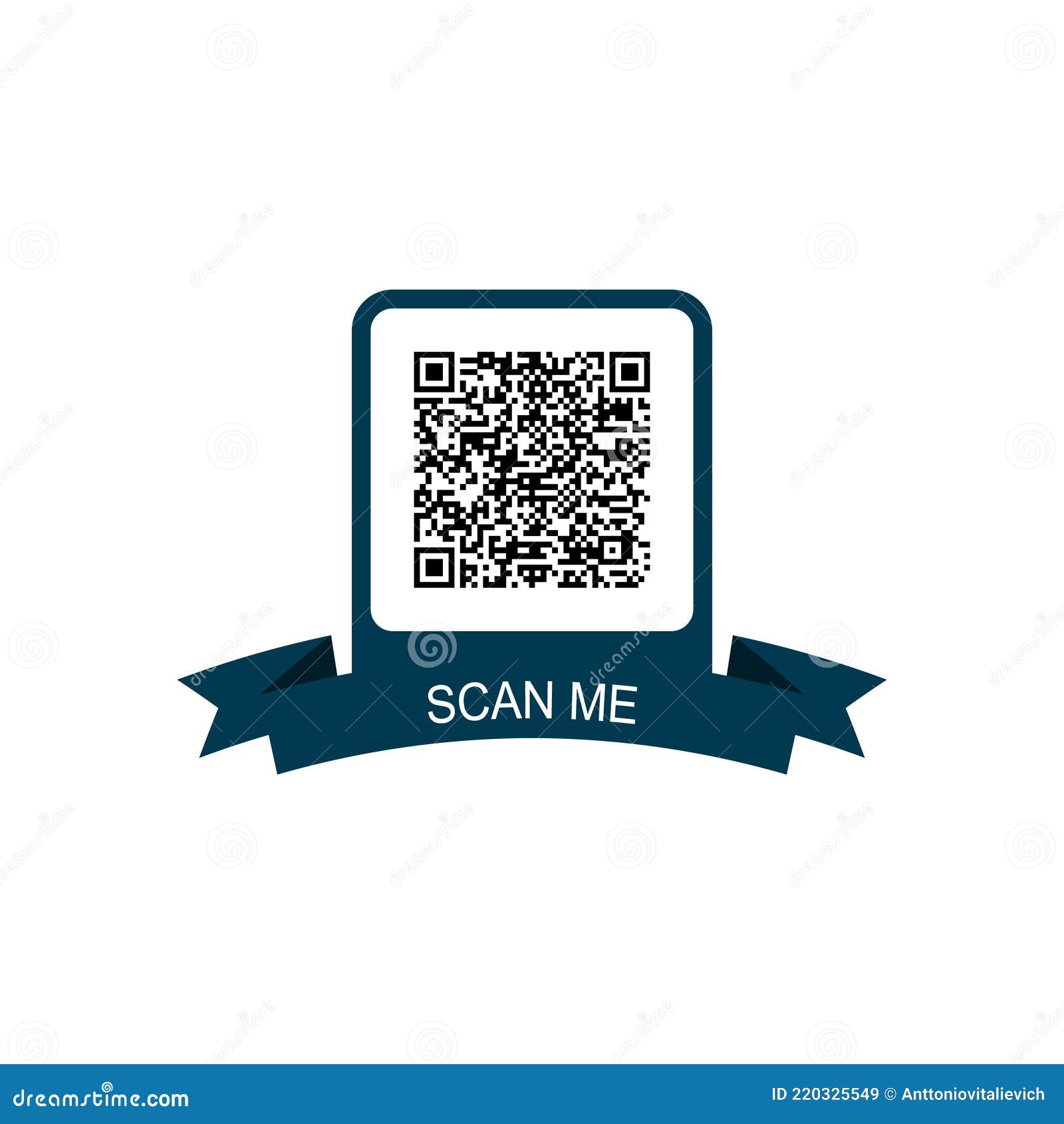 Dark Blue Frame with QR Code Icon. QR Code for Mobile App, Payment and ...