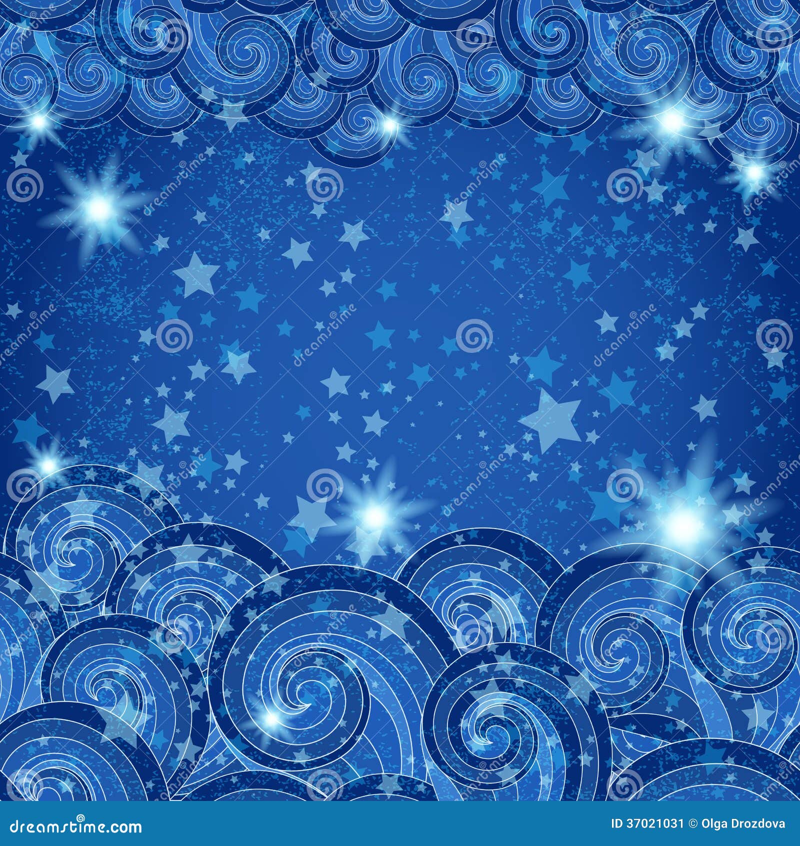 Dark Blue Frame with Starry Skies Stock Vector - Illustration of space ...