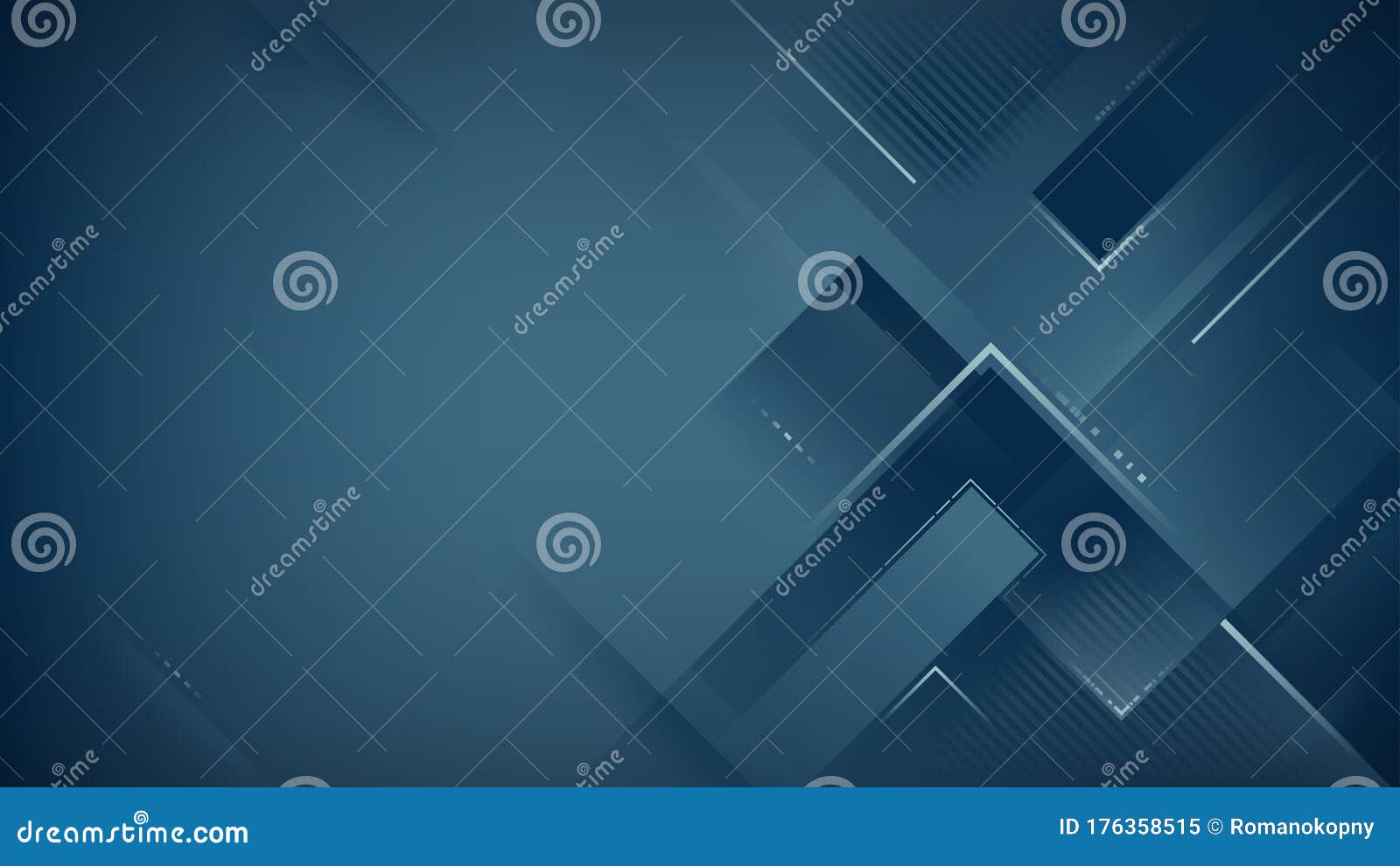 Dark Blue Geometric Background with Rectangle Elements Stock Vector ...