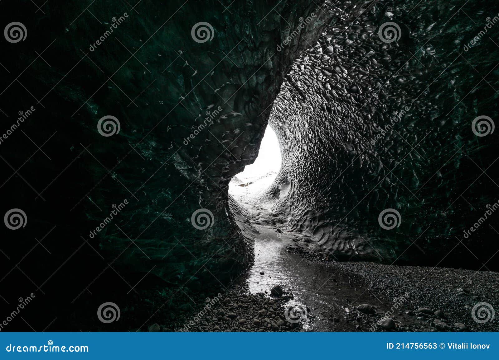 Dark Blue Glacier Cave in Iceland Stock Image - Image of exploration ...