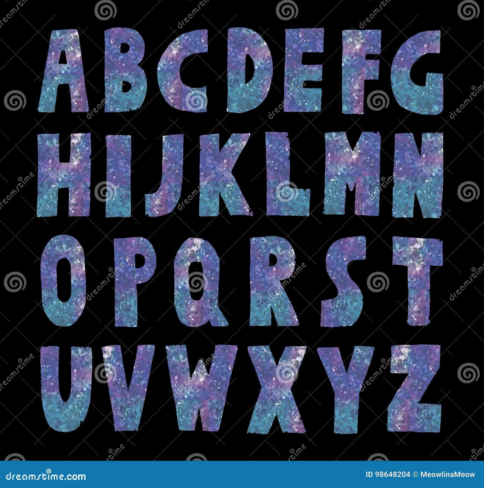 Dark Blue Glitter Sparkling Font Stock Vector - Illustration of sparkle ...