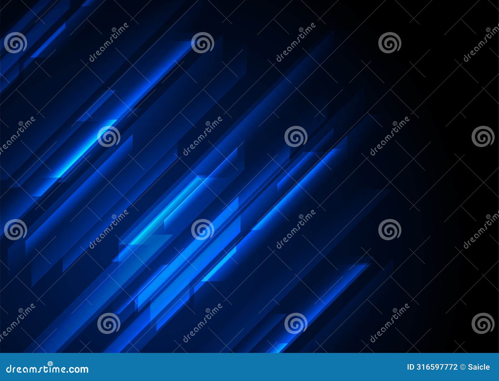 Dark Blue Glossy Glowing Geometric Tech Background Stock Vector ...