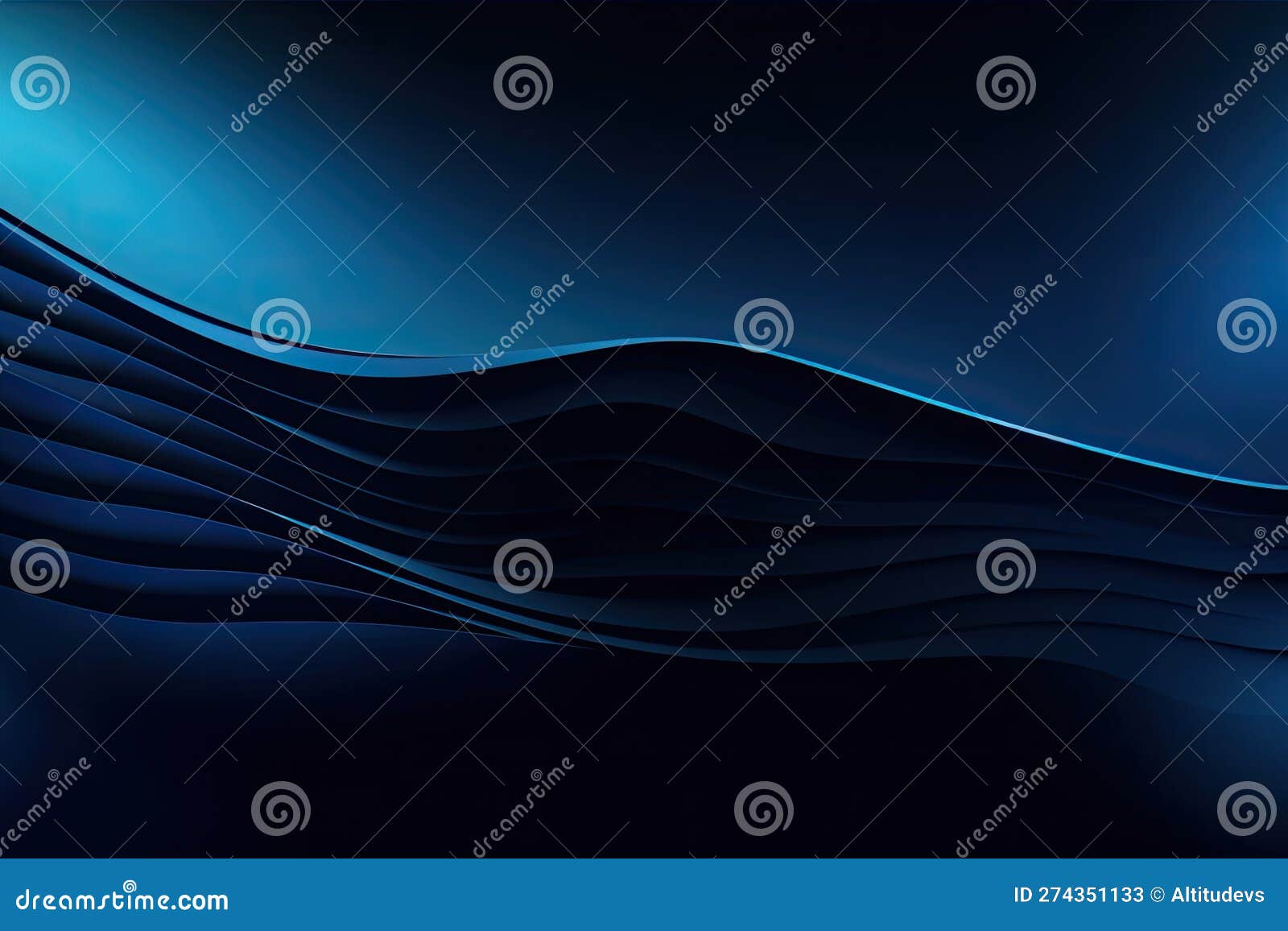Dark Blue Gradient Background with Light Reflection on the Surface ...