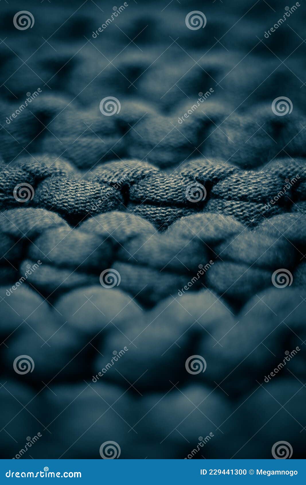 Dark Blue Grey Background Massive Knitted Thread Pattern Closeup Stock ...