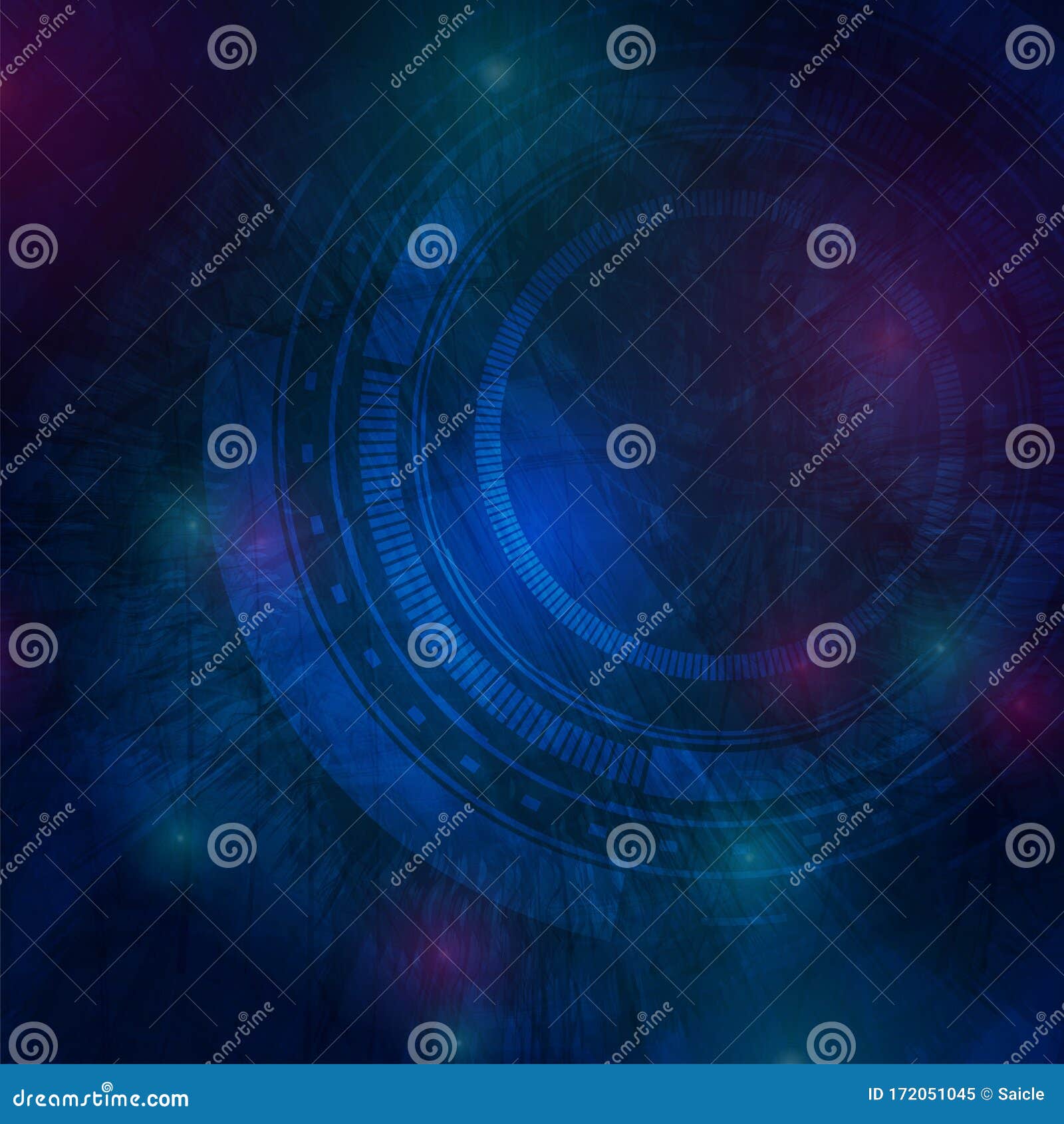 Dark Blue Grunge HUD Gears Elements Sci-fi Background Stock Vector ...