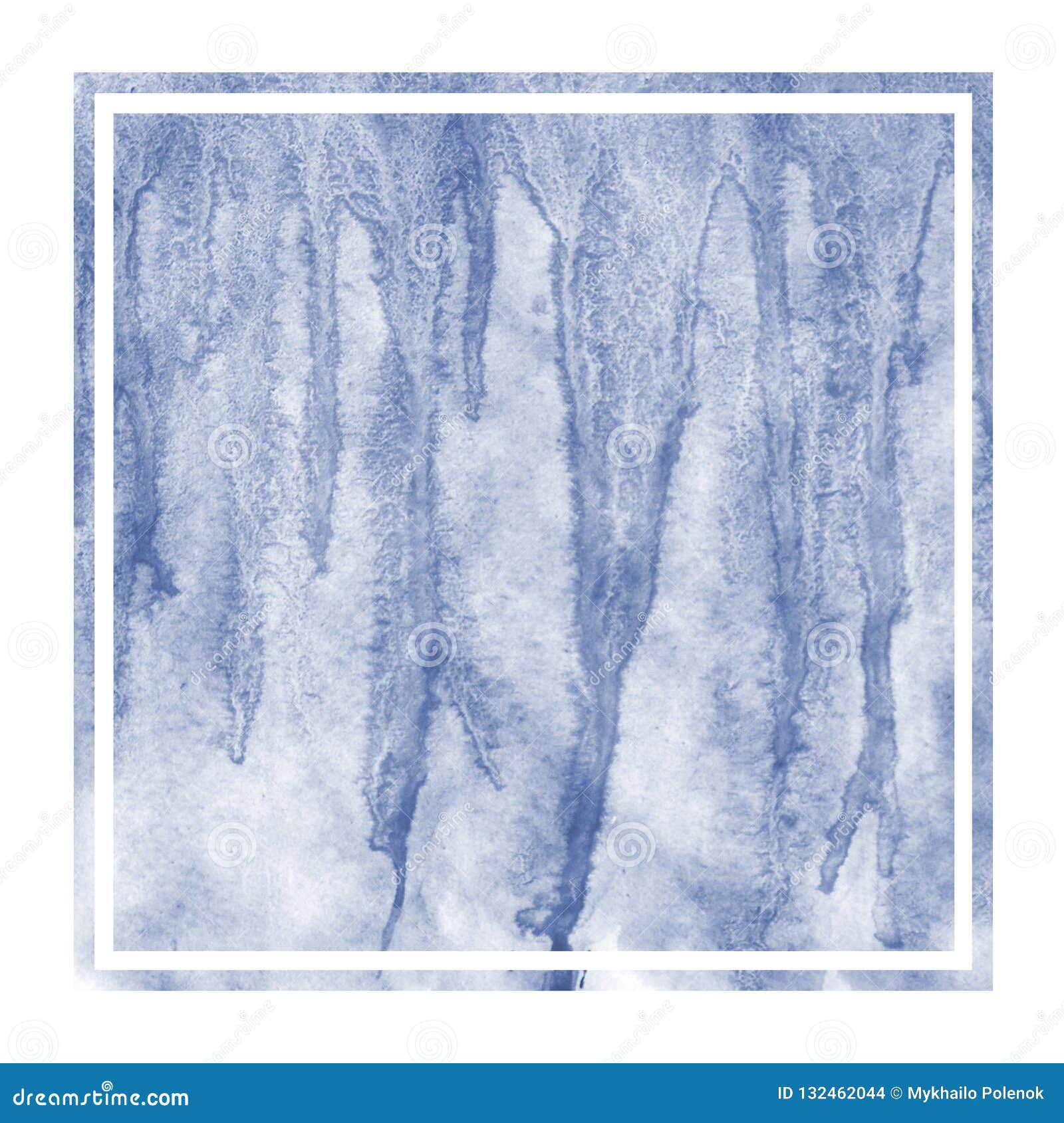 Dark Blue Hand Drawn Watercolor Rectangular Frame Background Texture ...