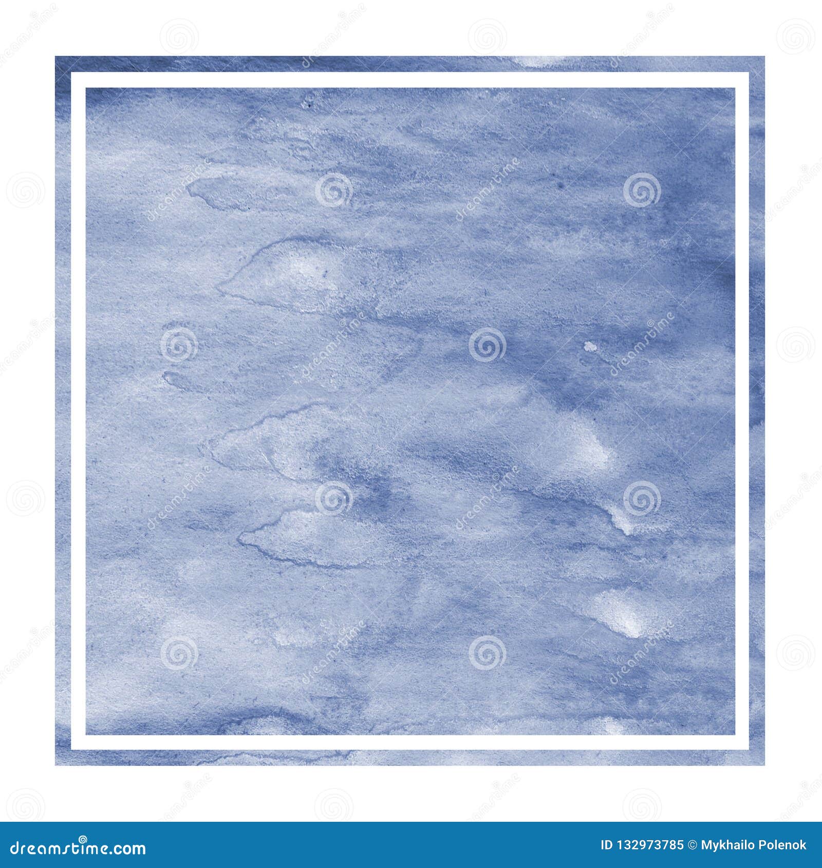 Dark Blue Hand Drawn Watercolor Rectangular Frame Background Texture ...