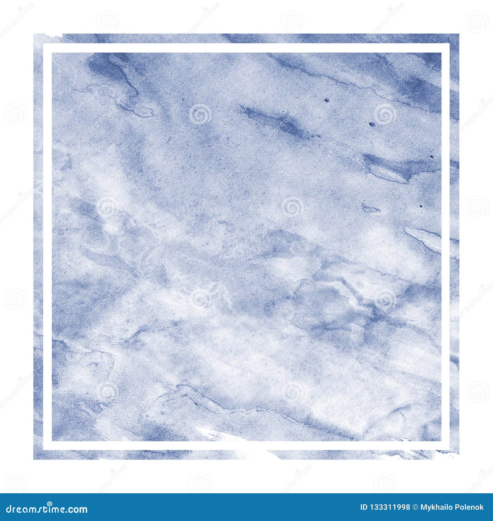 Dark Blue Hand Drawn Watercolor Rectangular Frame Background Texture ...