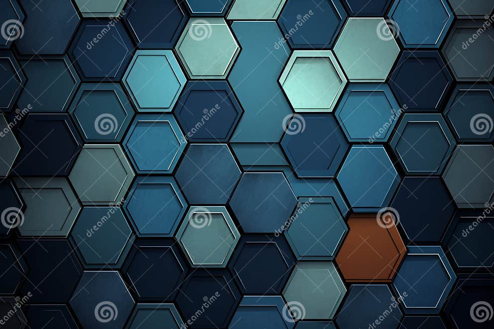 Dark Blue Hexagonal Patterns Create a Striking Abstract Design ...