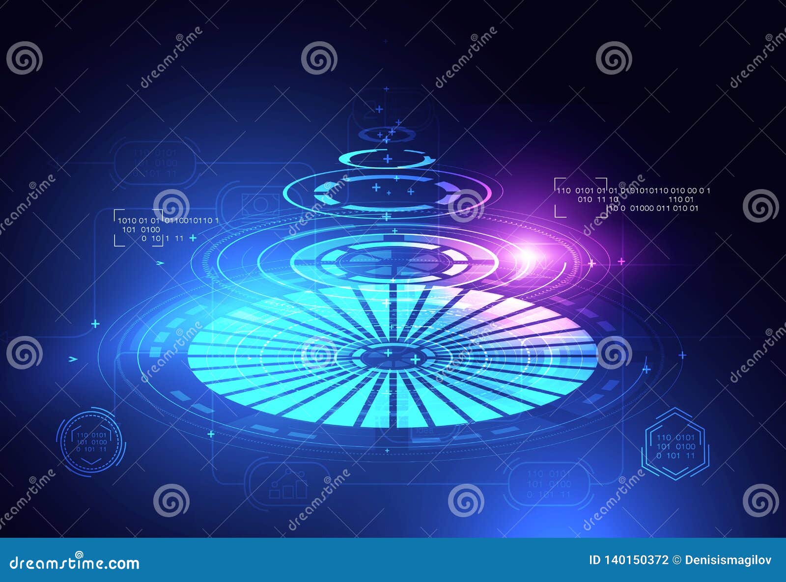 Dark Blue Hud Interface and Infographics Stock Illustration ...