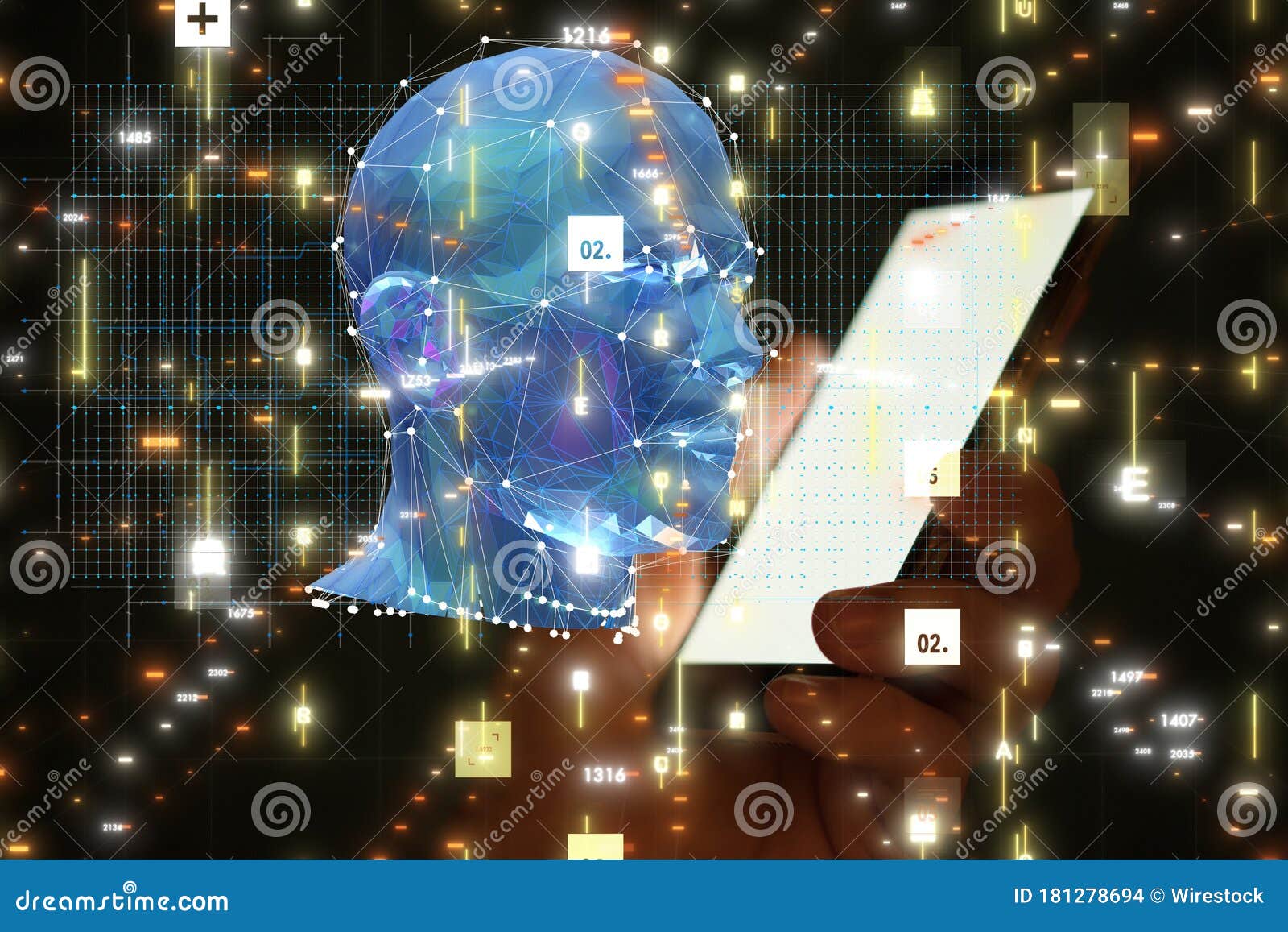 A Dark Blue Human Head Thought Mind Stock Photo - Image of imagination ...