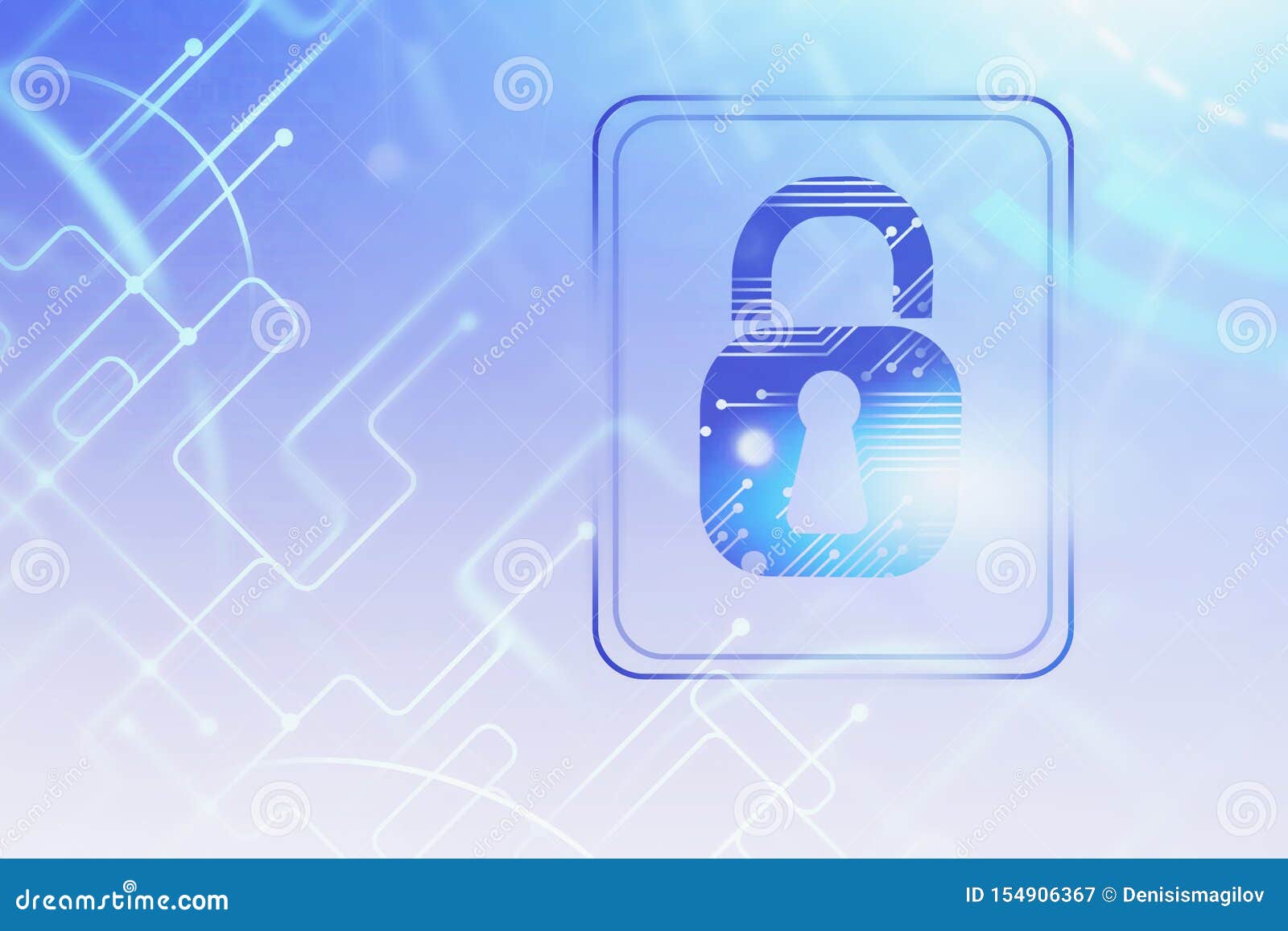 Dark Blue Immersive Digital Security Interface Stock Illustration ...