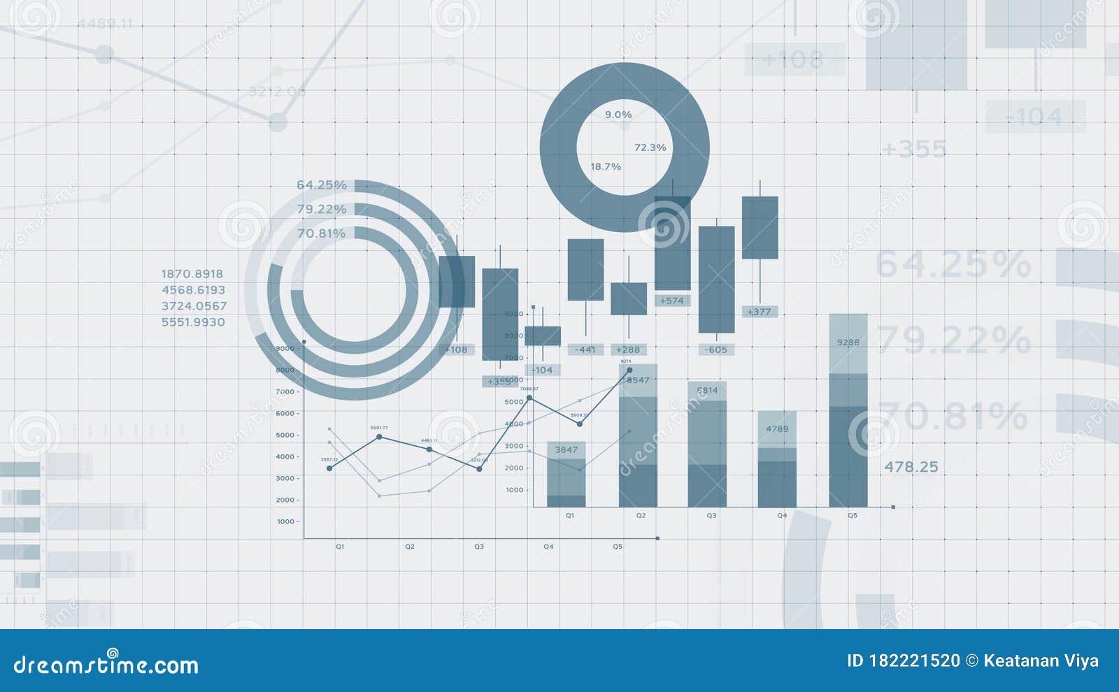 Dark Blue Infographic Mix on White Background Flat Design Stock ...