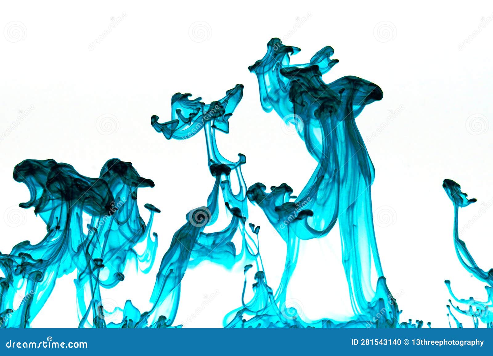 Blue Paint Dissolving in Water with White Background Stock Photo ...