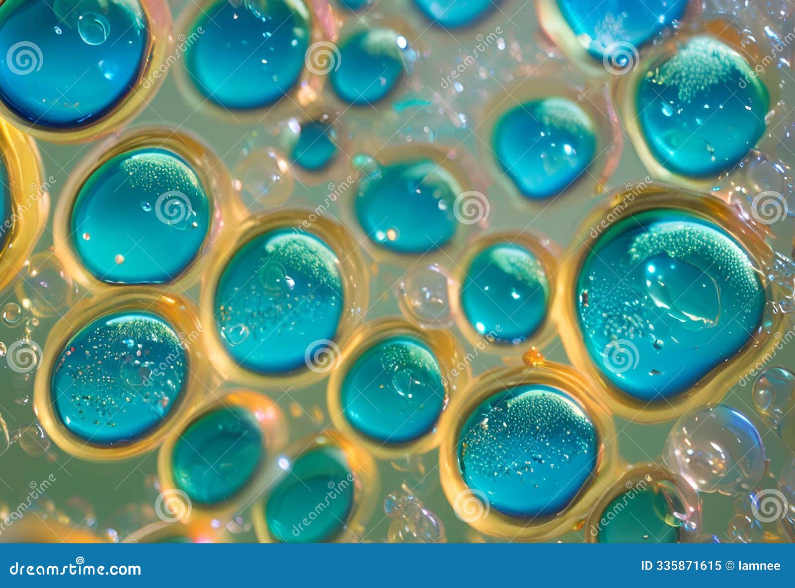 Dark Blue Jelly Cubes Float As Round Shapes in the Water.AI Generated ...