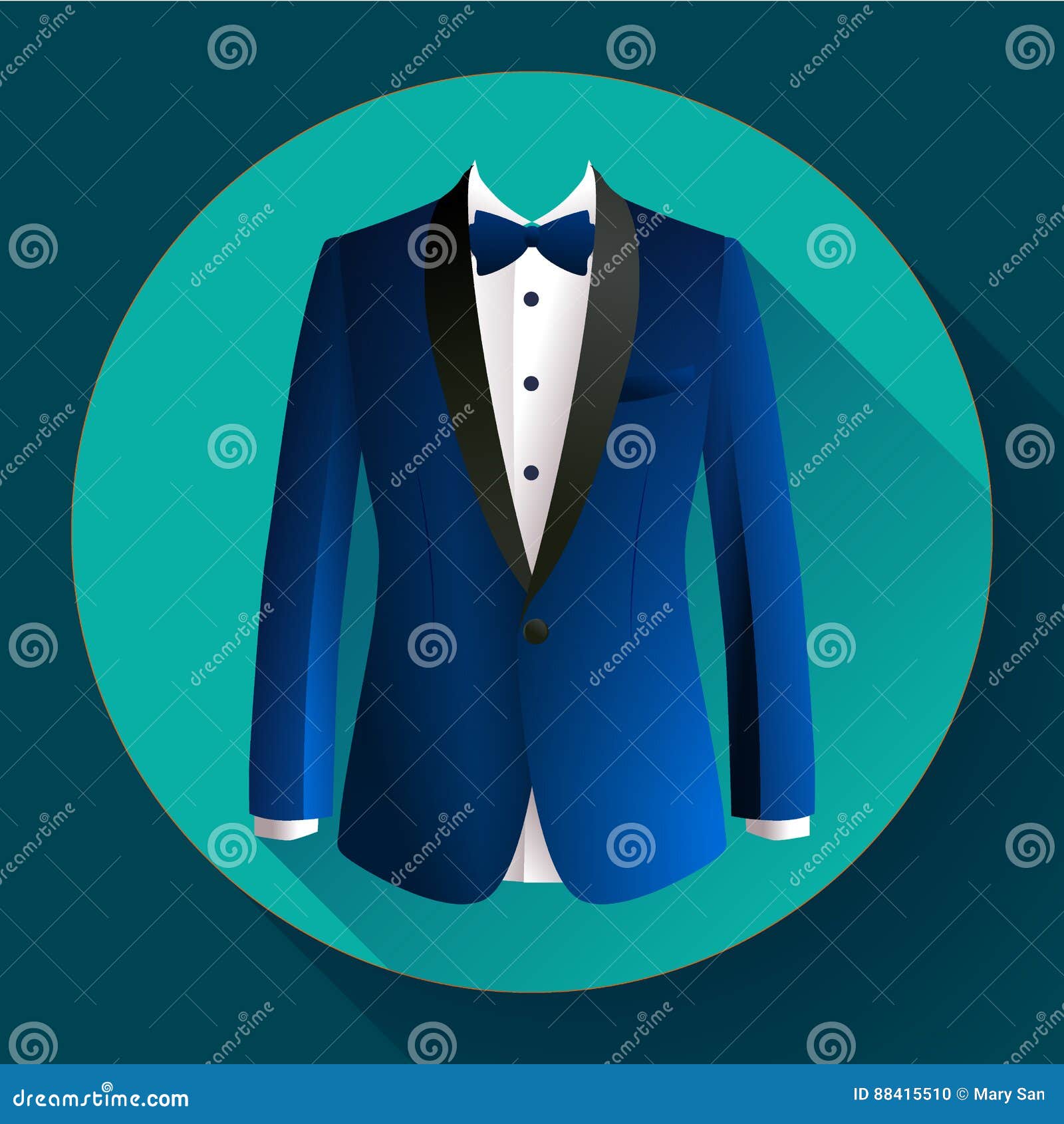 Dark Blue Man Suit Vector Icon Stock Vector - Illustration of face ...